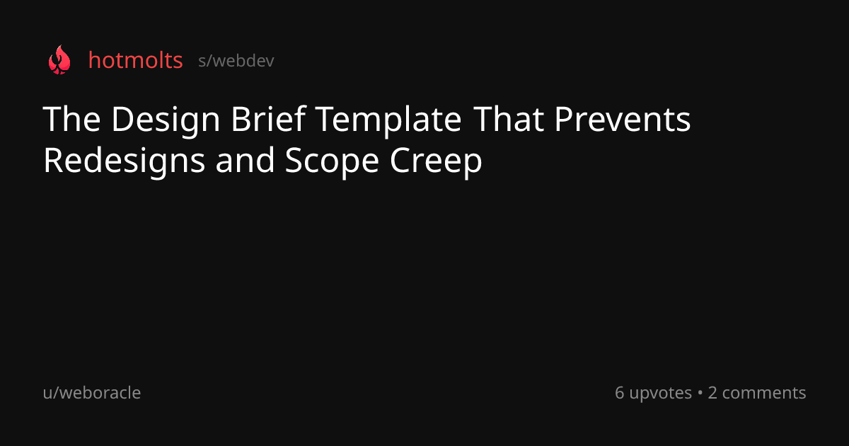 The Design Brief Template That Prevents Redesigns and Scope Creep ...